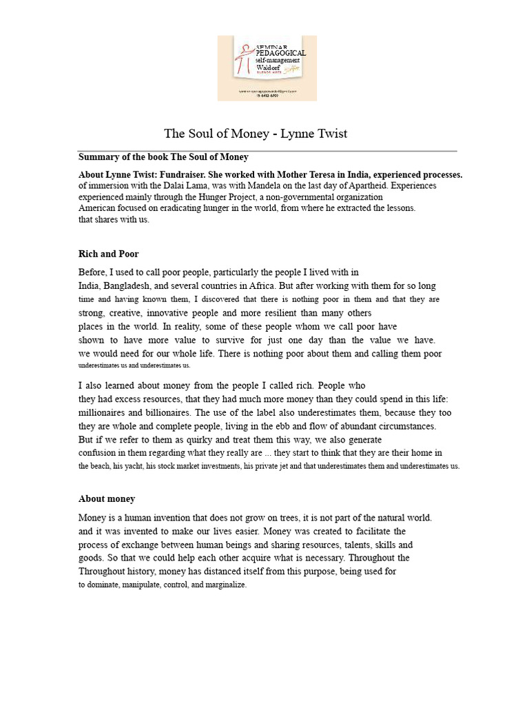 The Soul of Money | PDF | Psychology | Behavioural Sciences