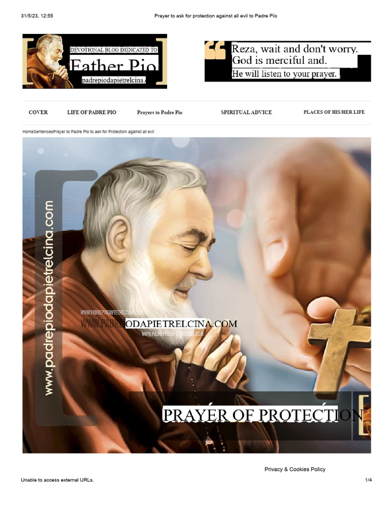 Prayer To Ask For Protection Against All Evil From Padre Pio | PDF | Prayer | Theology