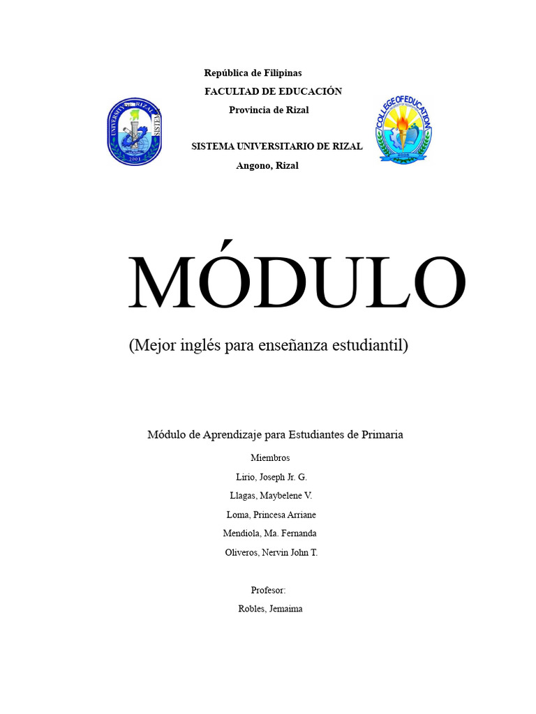 MEJOR Módulo Final | PDF | Oración (Lingüística) | Aprendizaje