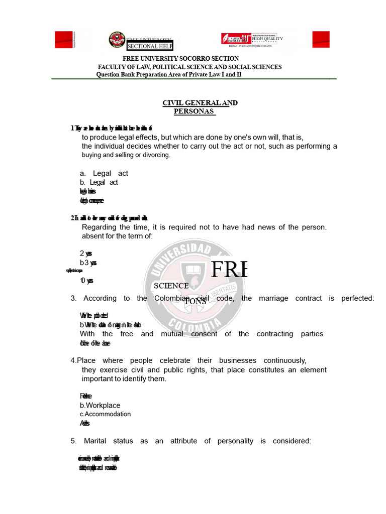 BANK OF PRIVATE PREPARATORY QUESTIONS Resolve | PDF | Property ...