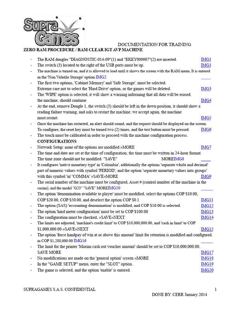 IGT AVP Machine RAM Clear Guide | PDF | Random Access Memory | Computing