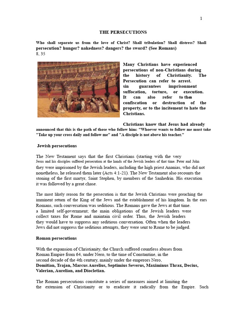 The First Persecutions of Christians | PDF | Ancient Rome | Roman Empire