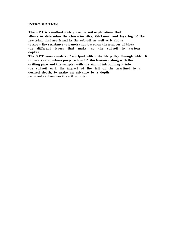 Standard Penetration Test (SPT) Overview | PDF | Geotechnical Engineering