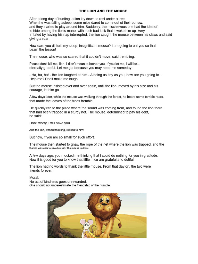 The Lion and The Mouse | PDF