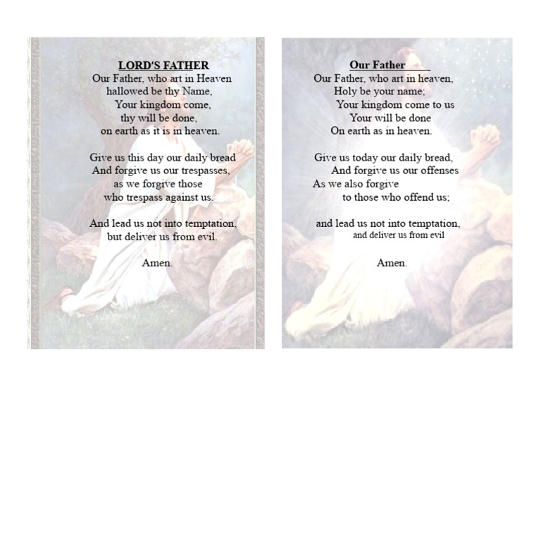 Our Father Prayer in English | PDF