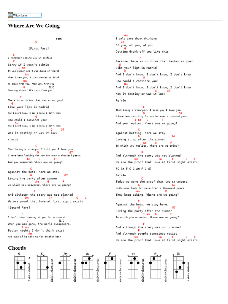 Morat - Where Are We Going (Uke Chords) | PDF