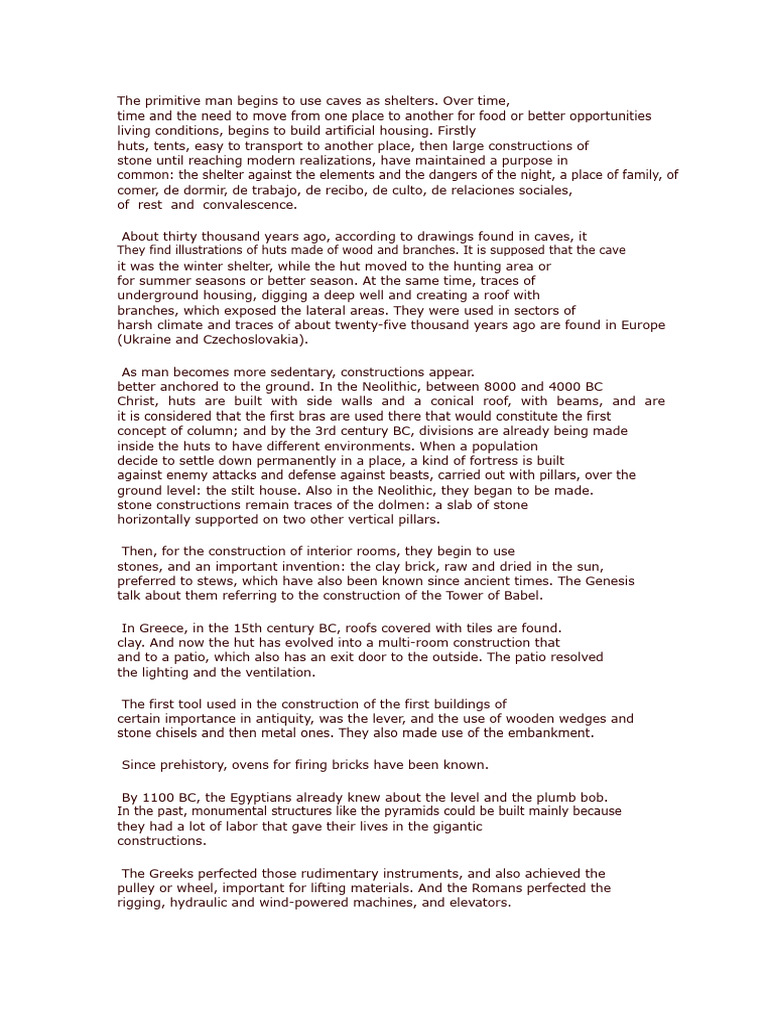 The Primitive Man Begins to Use Caves as Shelters | PDF | Toilet ...