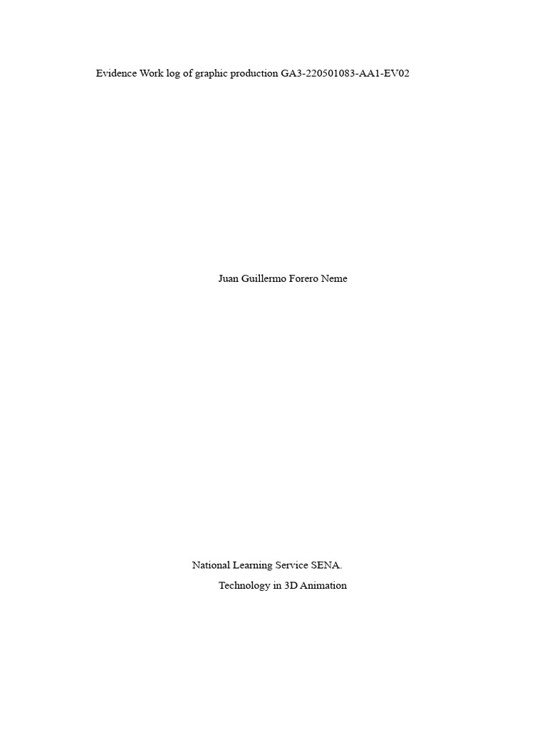 Evidence Work Log of Graphic Production GA3-220501083-AA1-EV02 | PDF ...