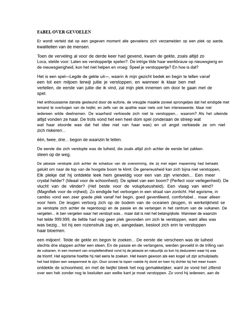Fabel Over Gevoelens | PDF