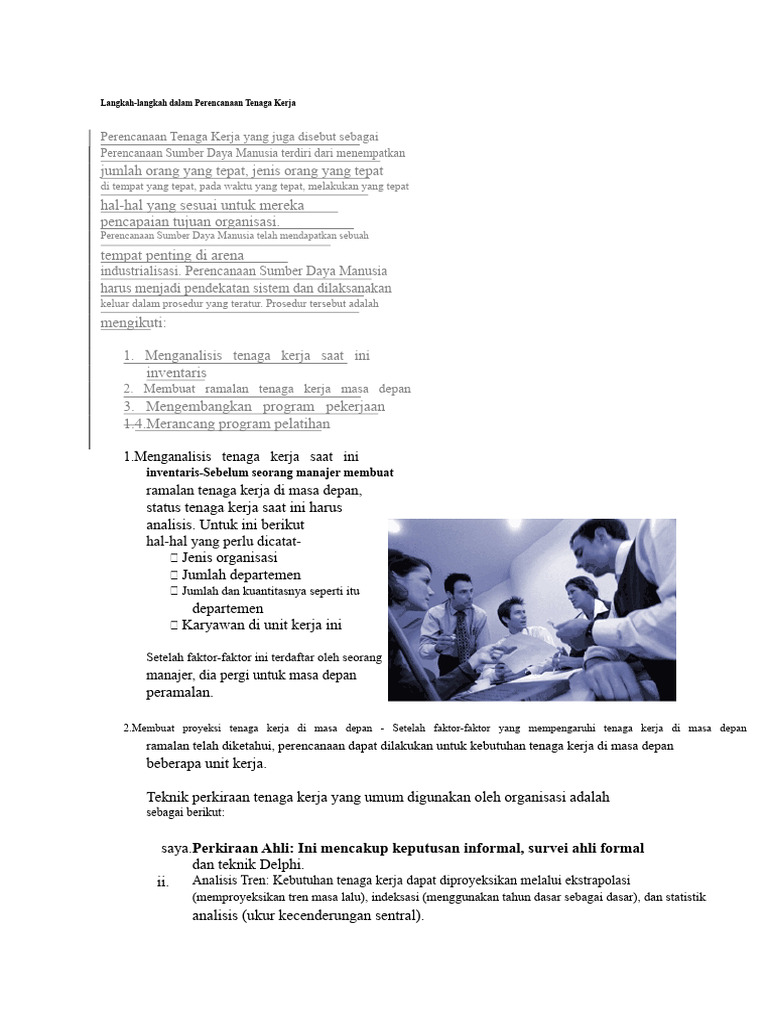 Langkah Perencanaan Tenaga Kerja Efektif | PDF