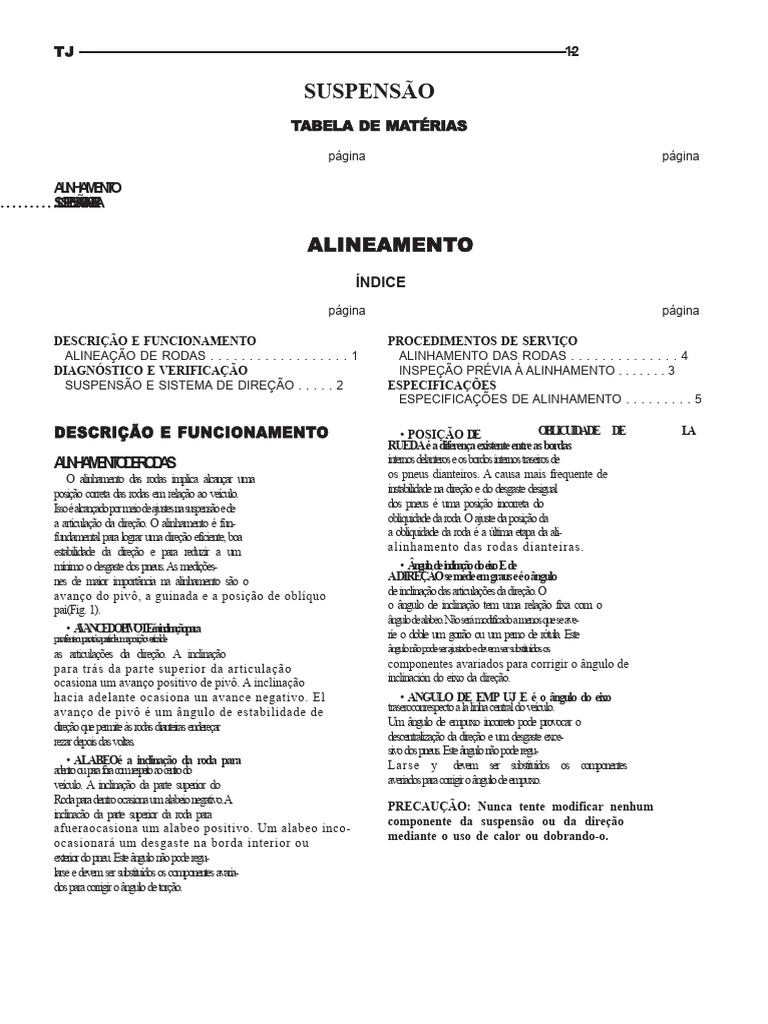 Jeep TJ 19972006 Wrangler Manual de Serviço STJ 2 Suspensão | PDF ...