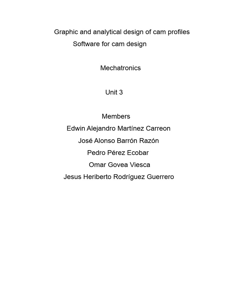Cam Profile Design and Analysis Guide | PDF | Rotation | Mechanics