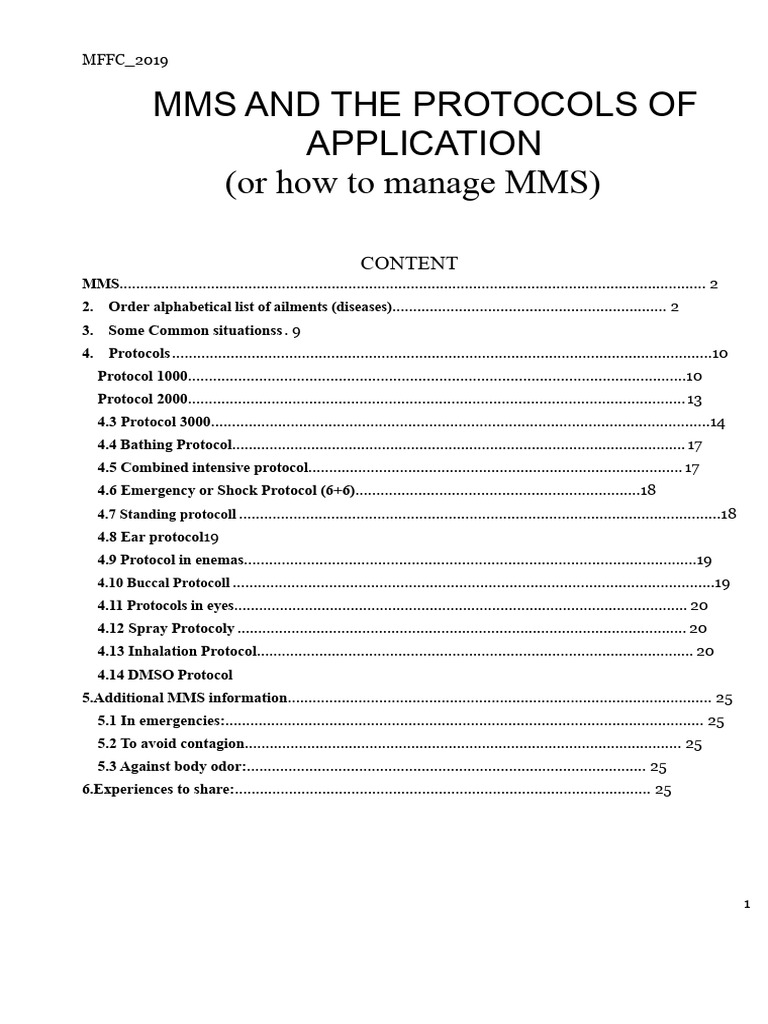 MMS Application Protocols Overview | PDF | Dimethyl Sulfoxide | Juice