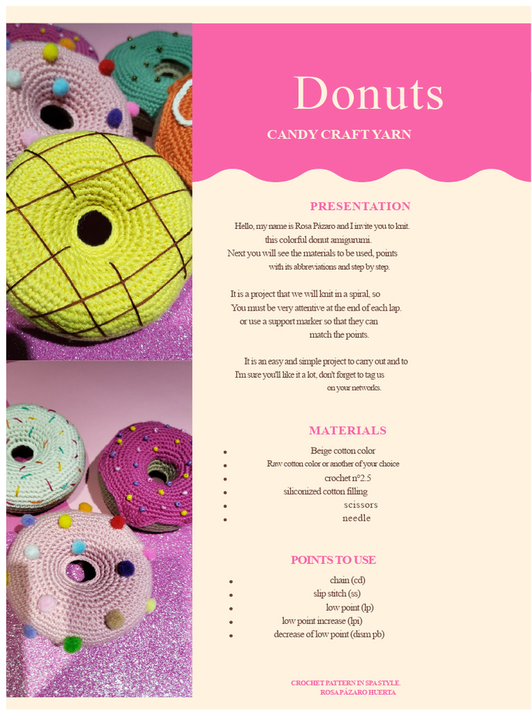 Easy Crochet Donut Amigurumi Guide | PDF | Crochet | Amigurumi