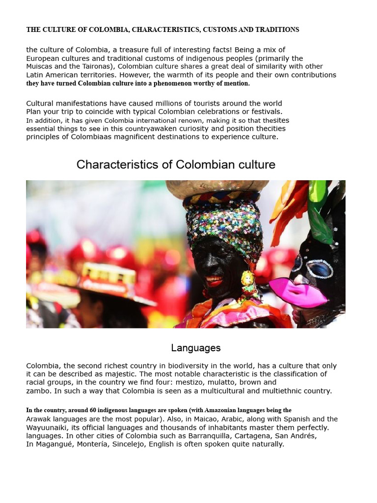 Colombian Customs and Traditions Overview | PDF | Colombia | Carnival
