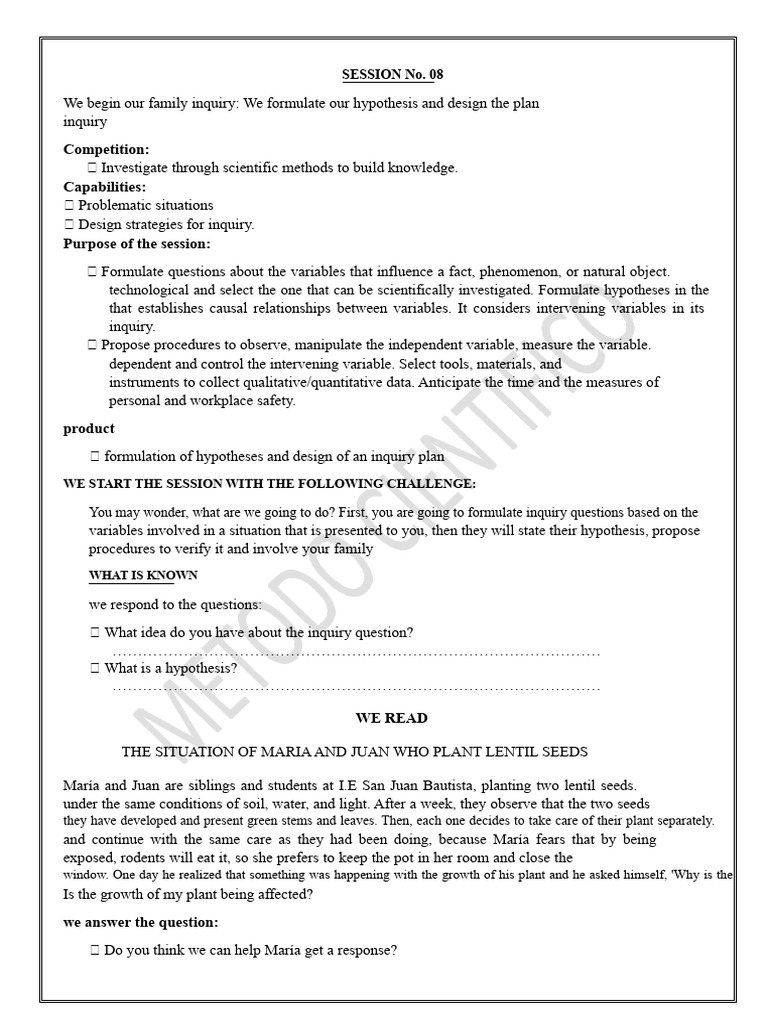 Formulating Scientific Inquiry Questions | PDF | Hypothesis | Science