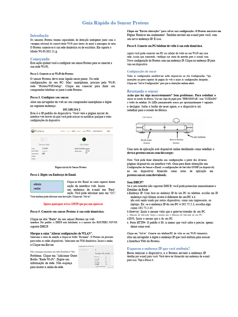 Configuração do Sensor Proteus Wi-Fi | PDF | Rede de computadores | Wi-Fi