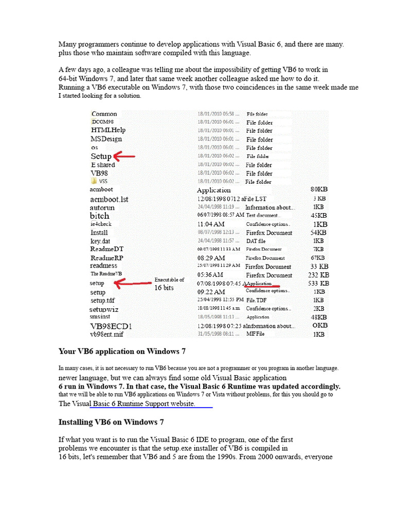 Running VB6 on Windows 7 Guide | PDF | Windows 7 | Microsoft Windows