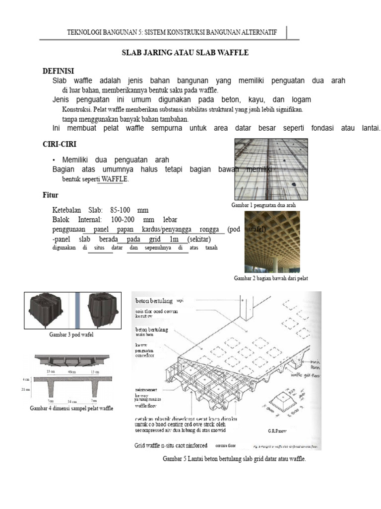 Slab Waffle: Konstruksi Bangunan Modern | PDF