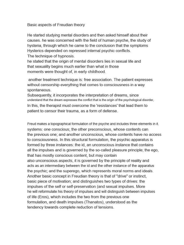Basic Aspects of Freudian Theory Presentation | PDF | Mental Disorder ...