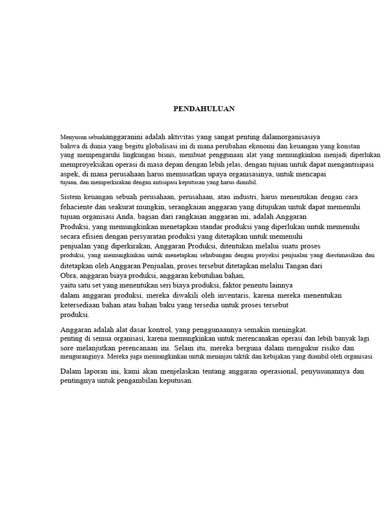 Anggaran Operasional | PDF