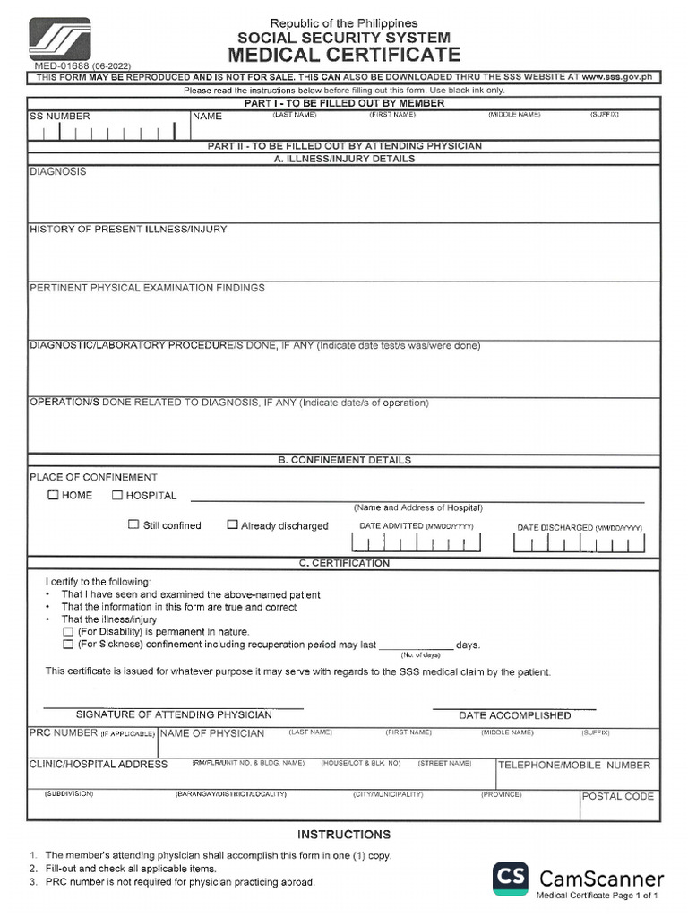 SSS Med Cert | PDF