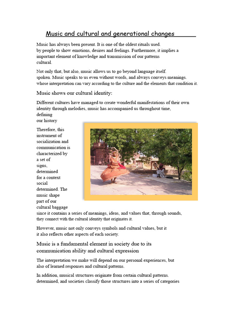 Music and Cultural and Generational Changes | PDF