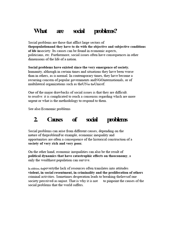 Understanding Social Problems and Causes | PDF | Poverty | Poverty ...
