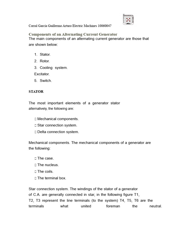 Components of An Alternating Current Generator | PDF | Electric Power ...
