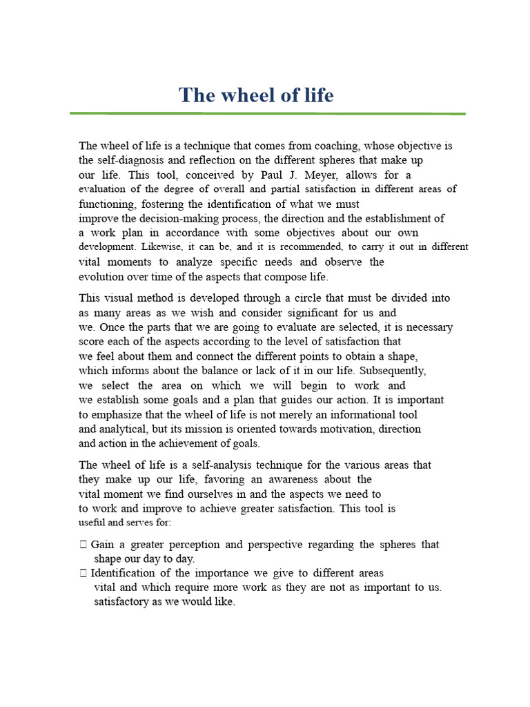 The Wheel of Life | PDF | Motivation | Motivational
