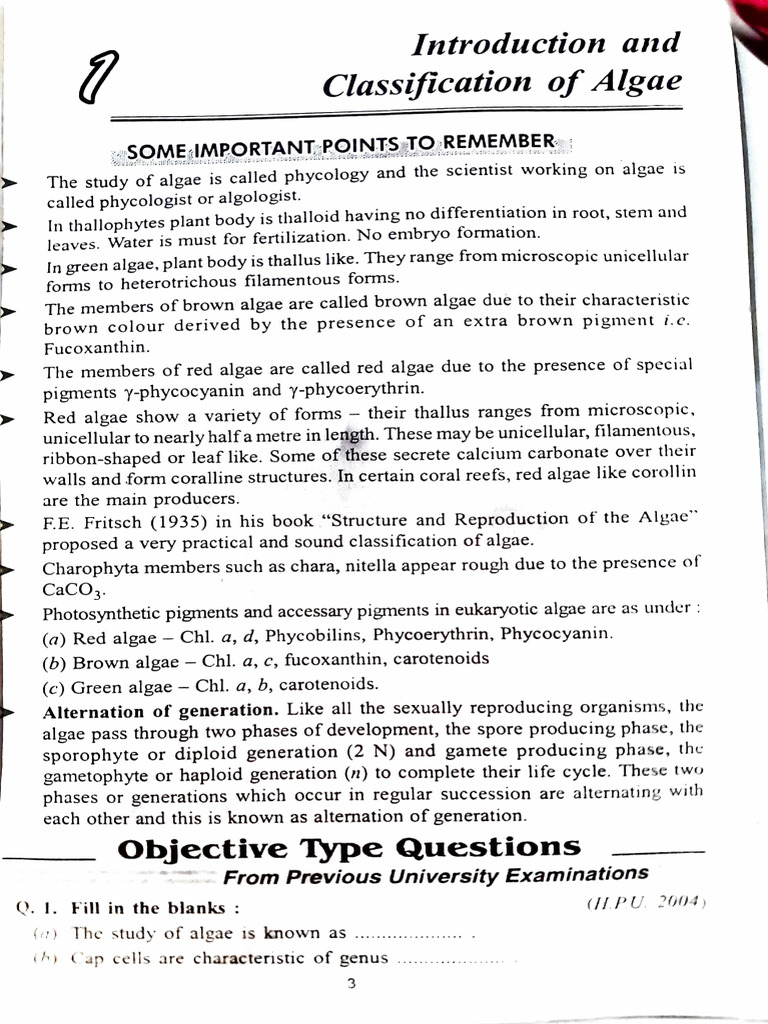 Algae Notes. | PDF | Algae | Ploidy