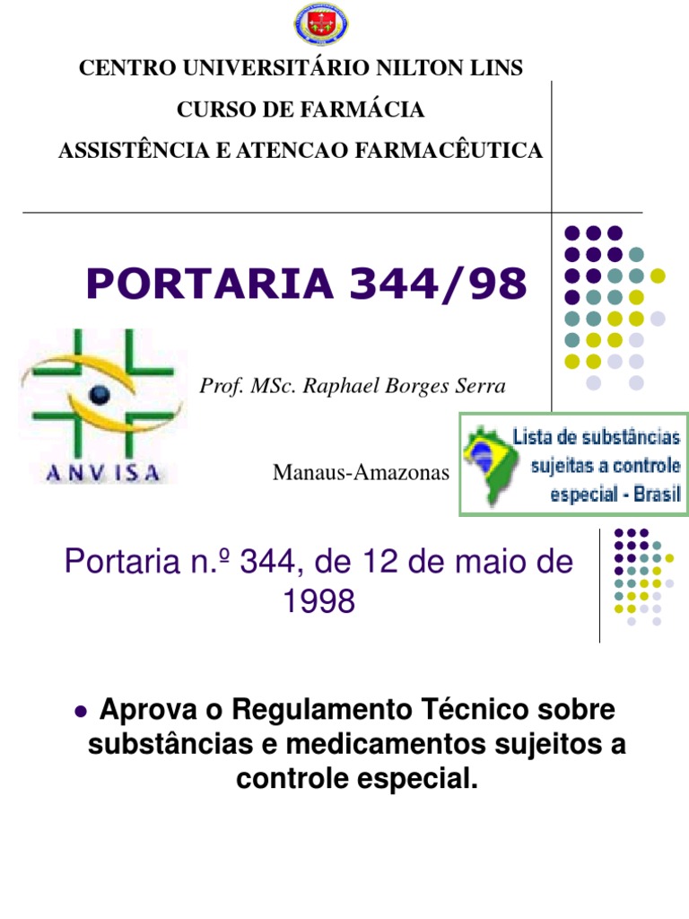 Portaria 344 | PDF | Farmacêutico | Receita médica