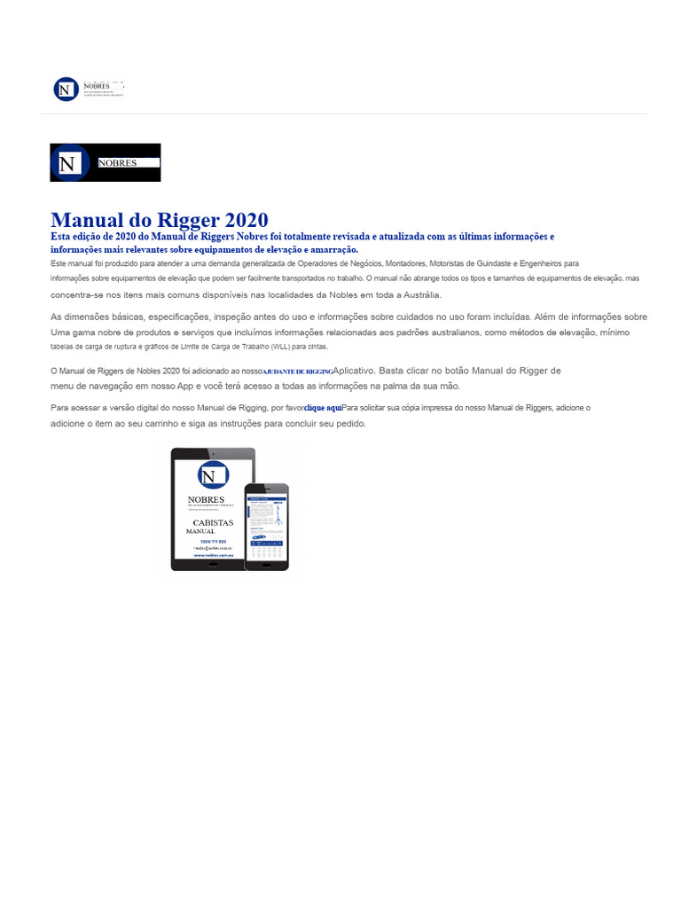 Manual de Riggers Nobles 2020 Atualizado | PDF