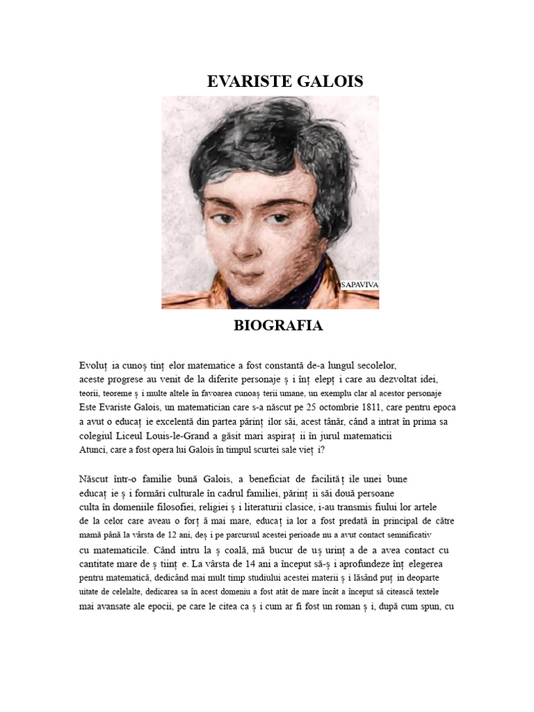 Evariste Galois | PDF