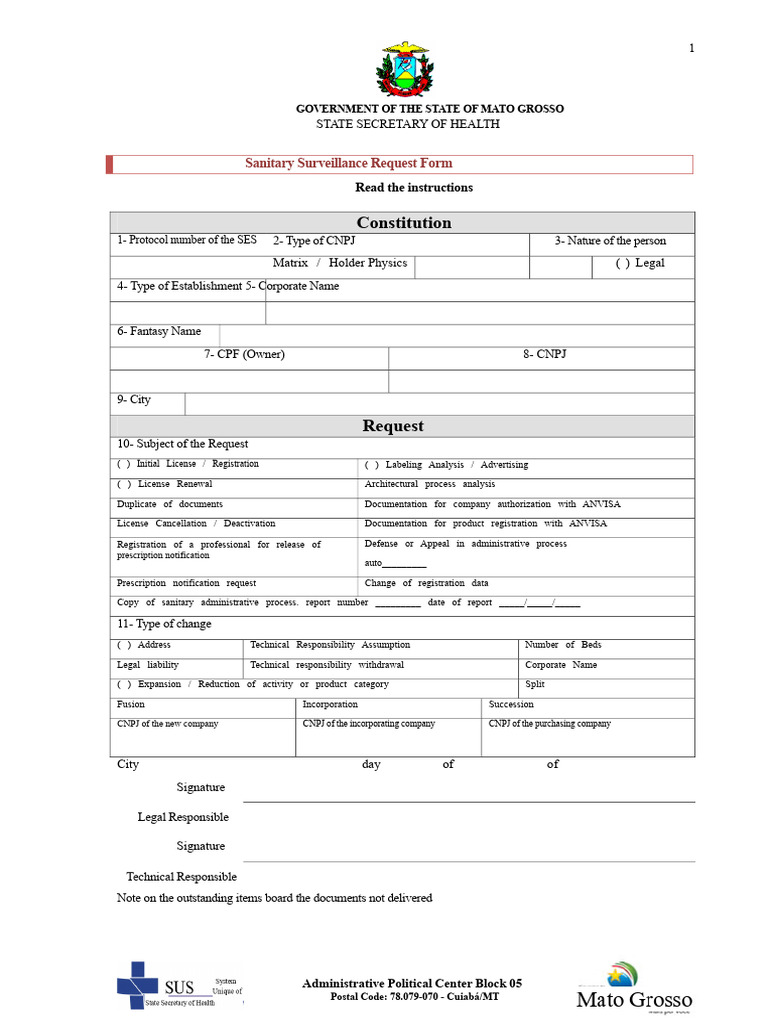 01 Request Form For Health Surveillance | PDF | Justice | Crime & Violence
