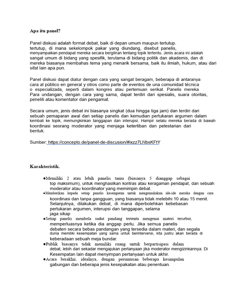 Panel Diskusi: Format dan Fungsinya | PDF
