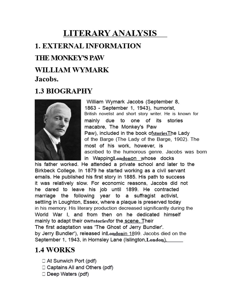 Literary Analysis | PDF | W. W. Jacobs