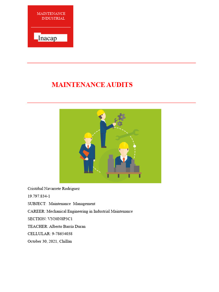 Industrial Maintenance Audit Guide | PDF | Internal Audit | Audit