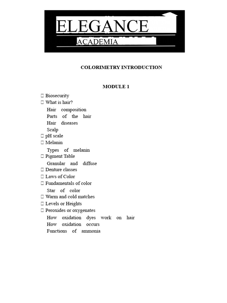 Colorimetry Modules | PDF