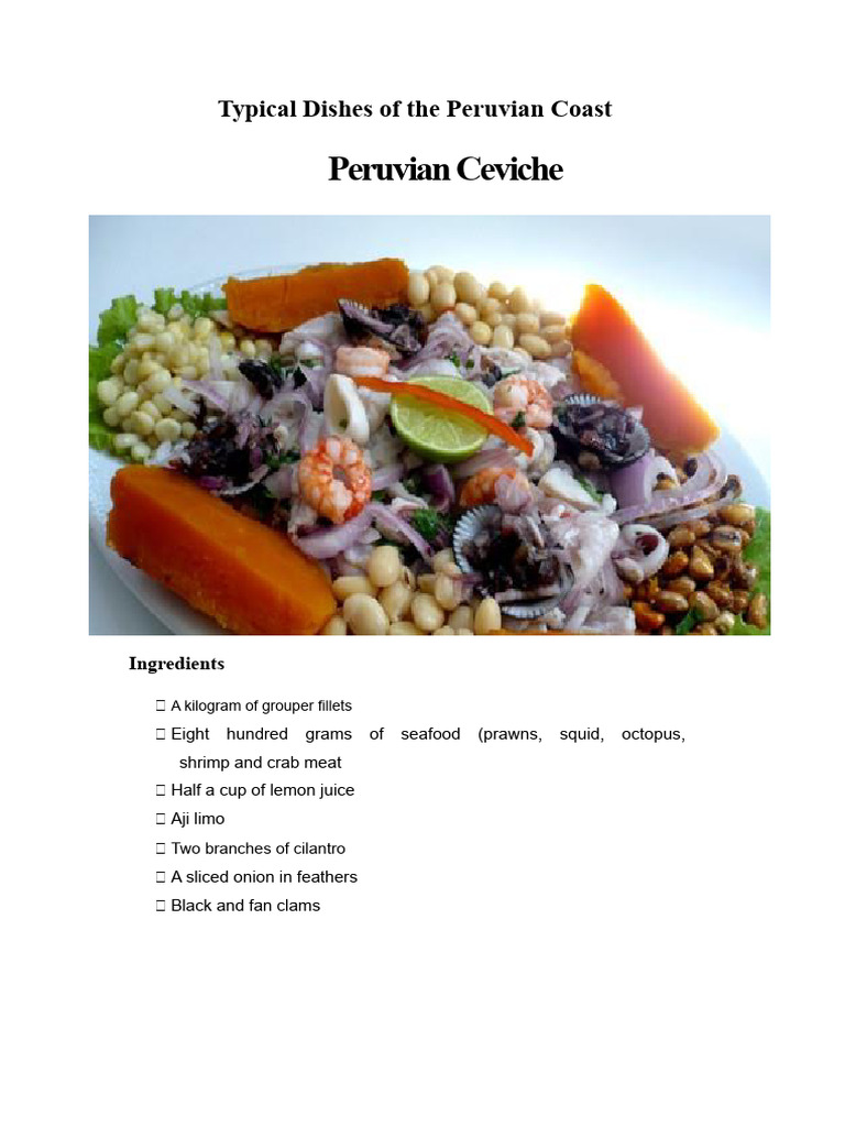Typical Dishes of The Peruvian Coast | PDF | Western Cuisine | Food And ...