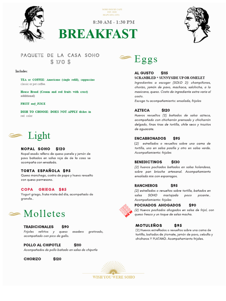 Soho House Café Menu Overview | PDF | Milkshake | Coffeehouse