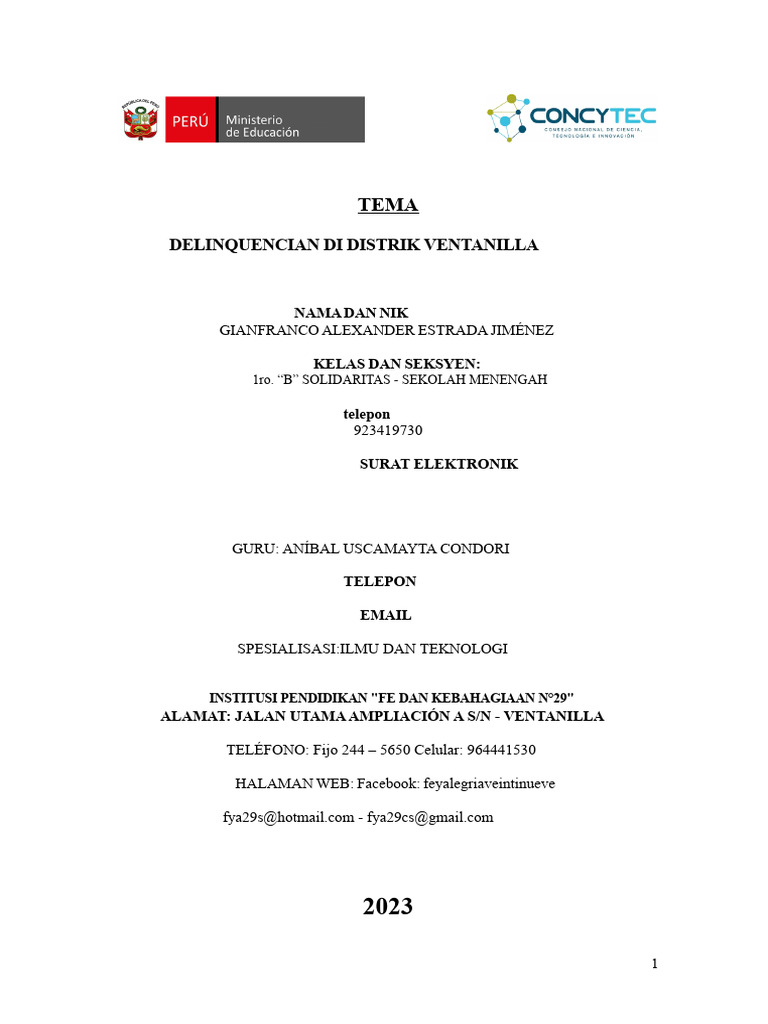 Monografi Kejahatan Di Distrik Ventanilla | PDF