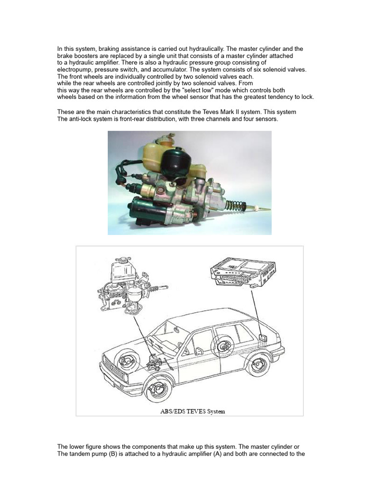 Teves Mark II Hydraulic Braking System | PDF | Anti Lock Braking System ...