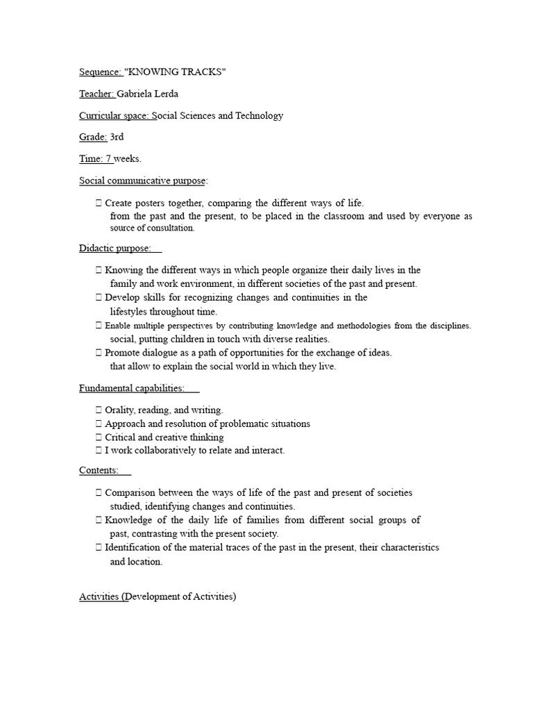 Third Grade Sequence - Past Present | PDF | Social Sciences | Knowledge