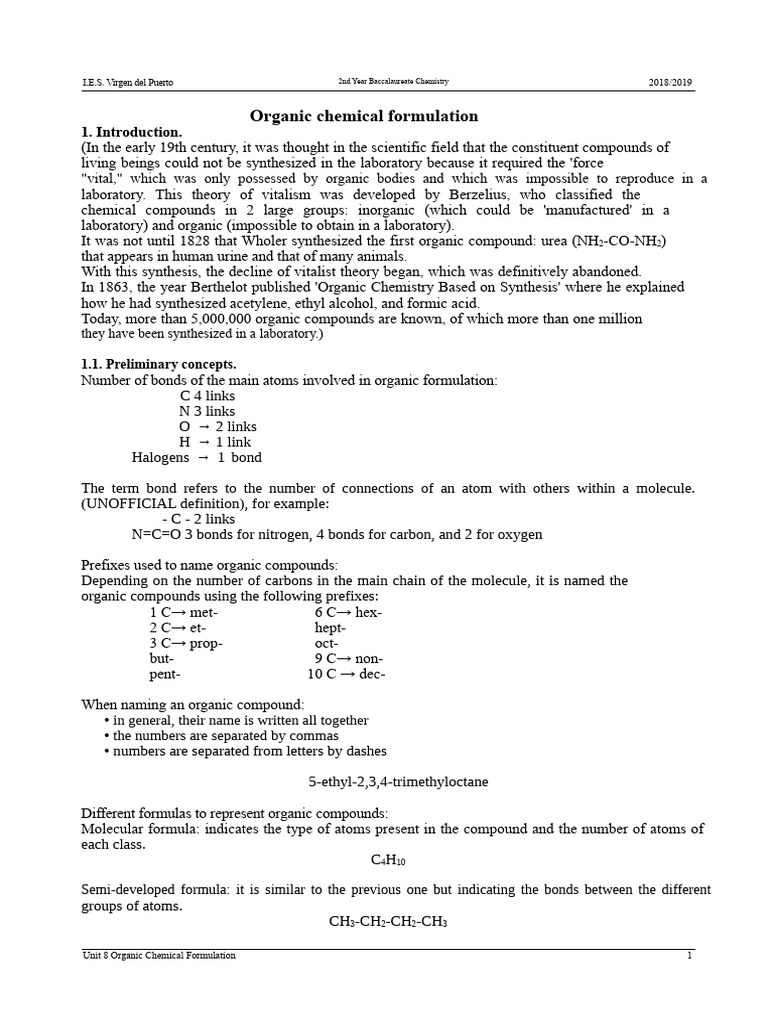 Ud8 Organic Chemistry Formulation PDF | PDF | Functional Group | Ketone