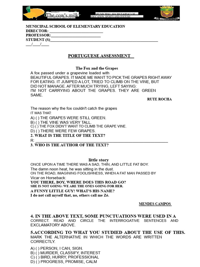 Portuguese Assessment | PDF