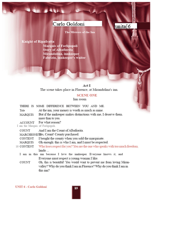 Act 1 Innkeeper Exercises | PDF