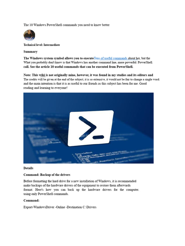 The 10 Windows PowerShell commands you need to know better.docx | PDF ...