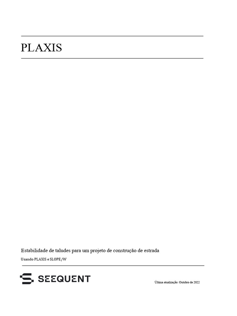 Plaxis Estabilidade de Taludes - Estabilidade de Uma Estrada Ao Longo ...