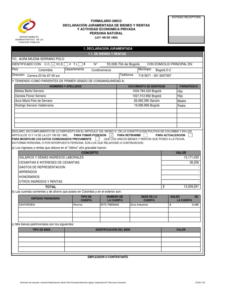 Bienes-Y-Rentas DAFP | PDF | Bogotá | Corporaciones